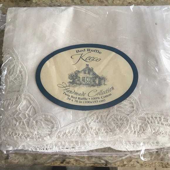 Keeco | Bedding | Twin New Bed Ruffle With Lace Edging 0 Cotton White ...